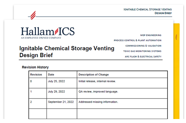 Design Brief Ignitable Chemical Storage Venting